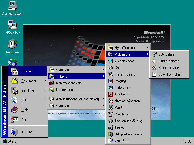 Swedish Windows NT4.0 Workstation